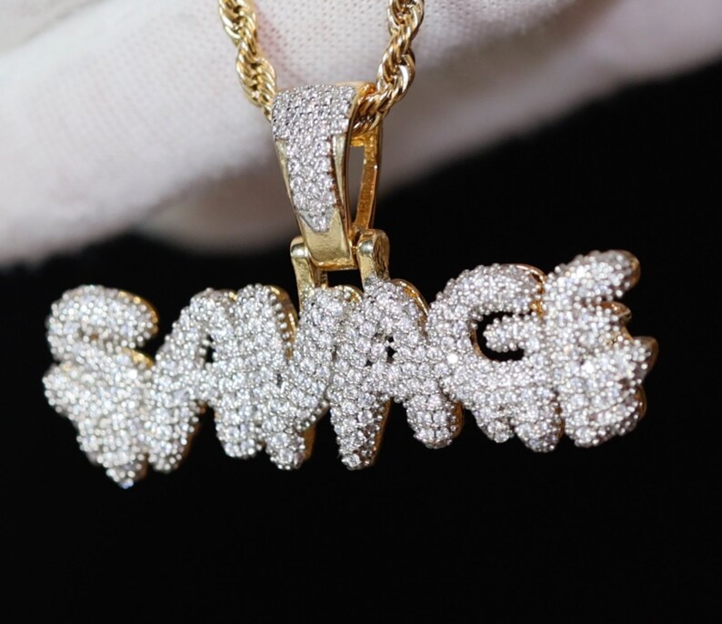 Savage Pendant | Iced Out Pendant | Letter Pendants | Diamond Pendant ...