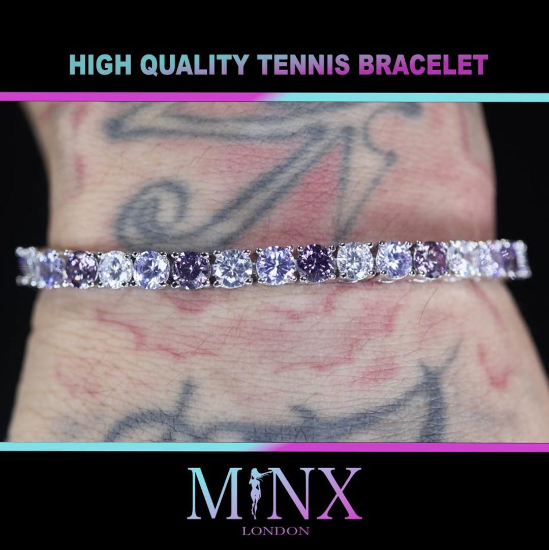 Purple Diamond Bracelet | Purple Diamond Tennis Bracelet | Kunzite ...