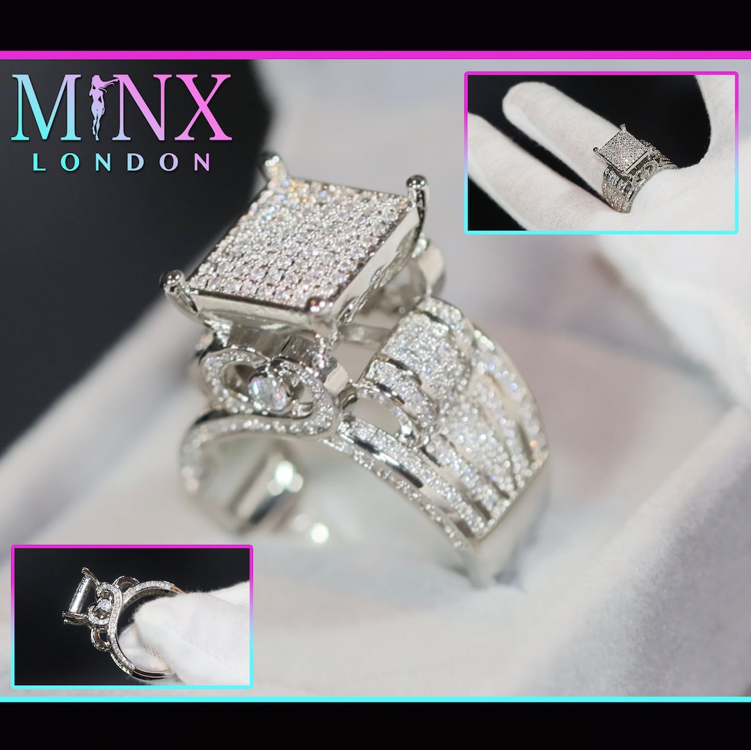 Womens Big Diamond Ring Womens Big Hip Hop Ring Diamond Promise Ring ...