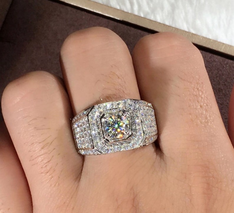 Iced Out Ring / Mens Iced Out Rings / Womens Iced Out Ring / - Etsy