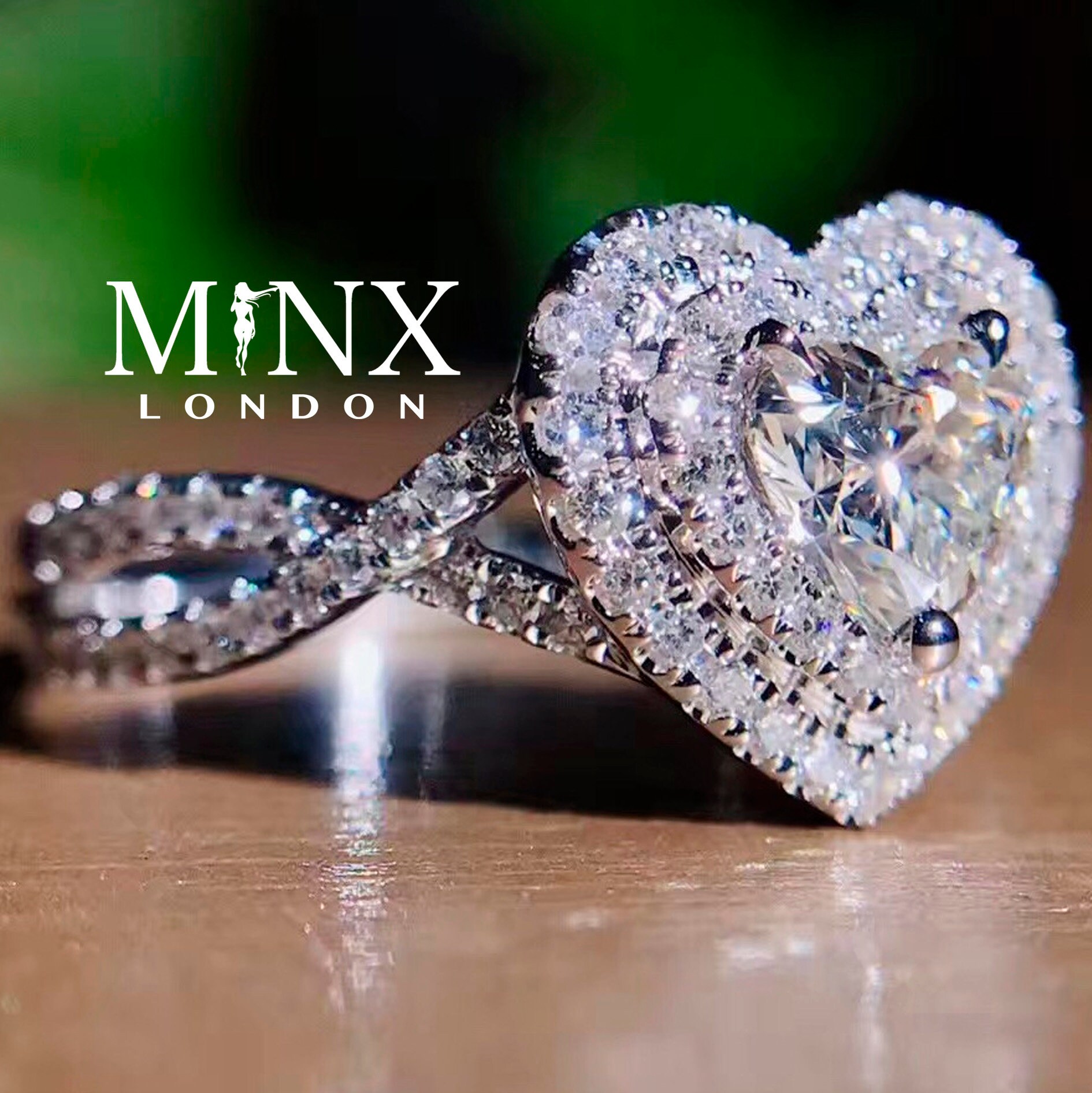 Iced Out Ring heart Ring Womens Iced Out Ring Engagement | Etsy