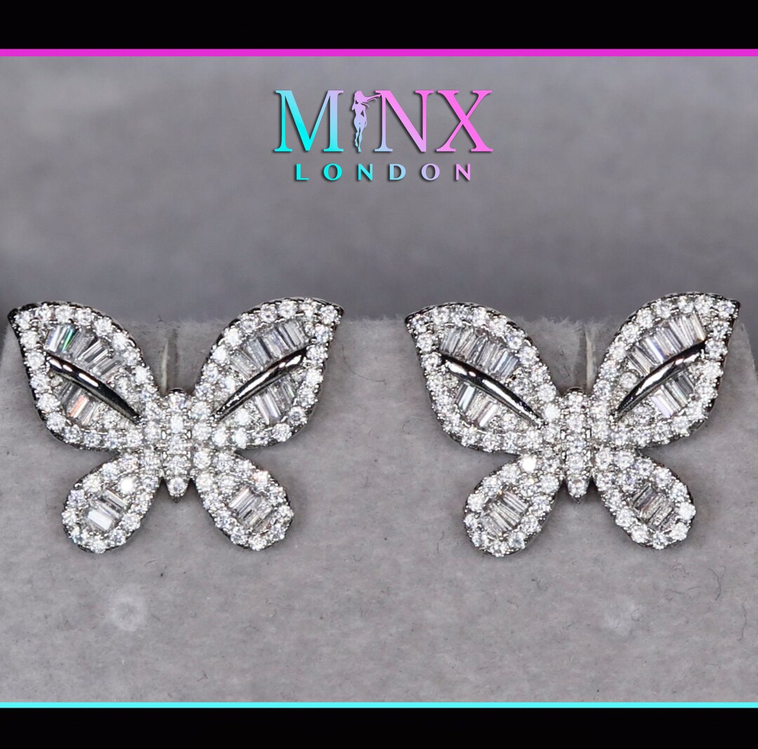 Butterfly Earrings | Diamond Butterfly Earrings | Womens Big Diamond ...