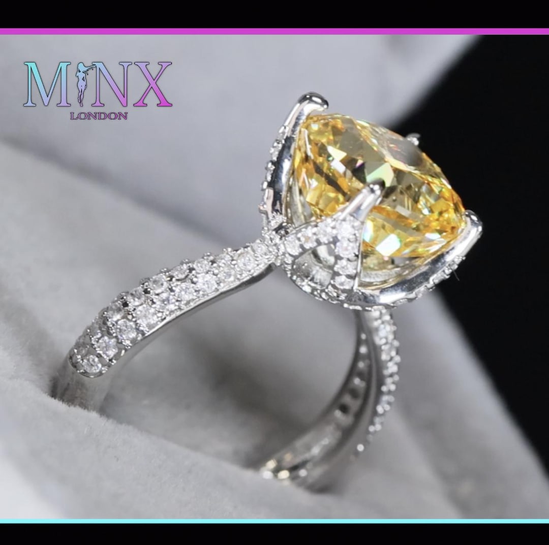 Yellow Crushed Diamond Ring | Womens Yellow Diamond Engagement Ring ...