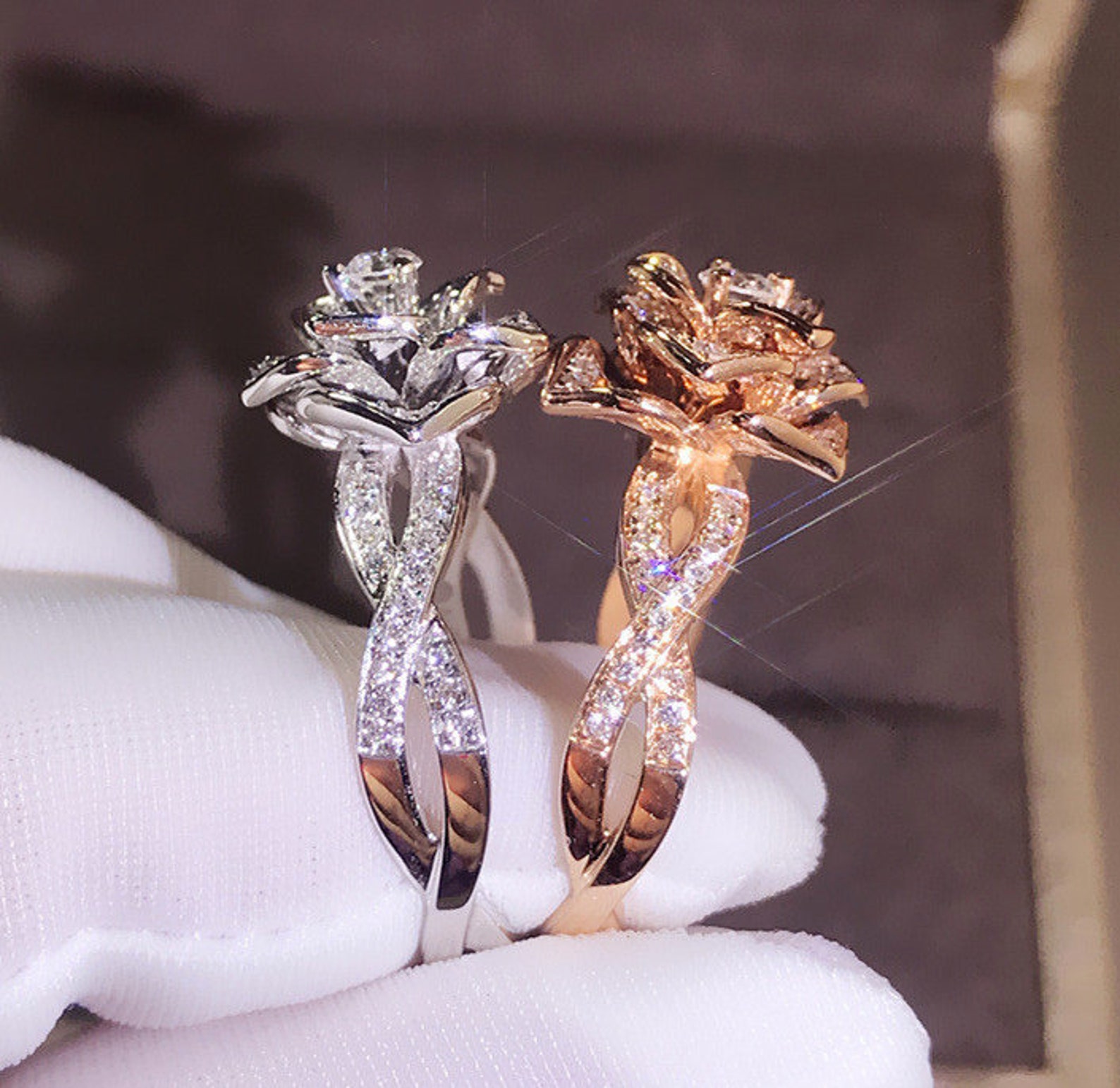 Flower Shape Ring Rose Ring Rose Gold Ring Womens Flower - Etsy UK