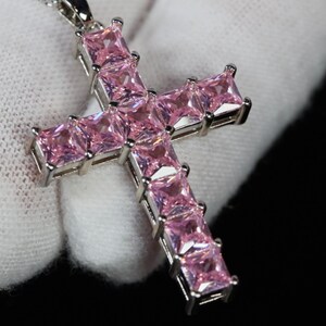 Pink Diamond Cross Pendant | Cross Necklace Women | Cross Chain | Cross ...