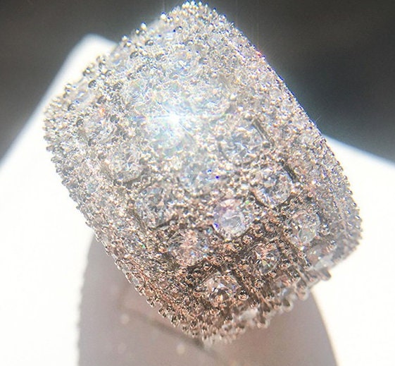 Iced Out Ring Mens Iced Out Rings Womens Diamond Ring | Etsy UK