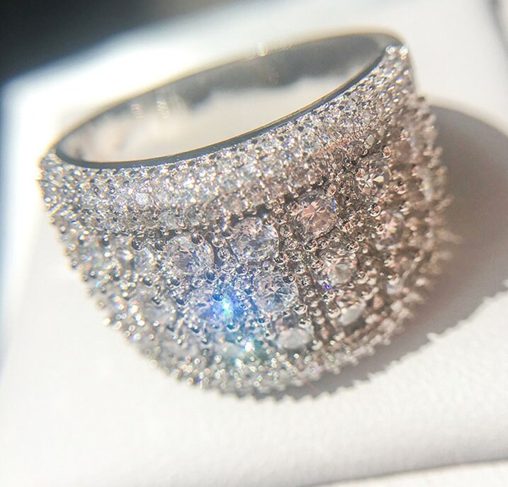 Iced Out Ring Mens Iced Out Rings Womens Diamond Ring - Etsy UK