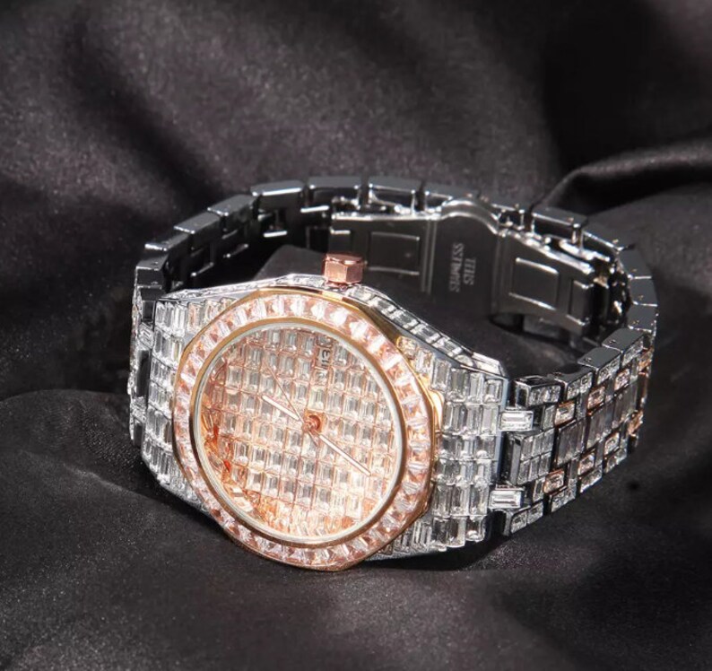 Iced Out Watch Iced Watch Mens Iced Out Watch Hip Hop - Etsy