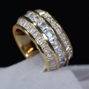 Mens Diamond Eternity Ring Mens Gold Baguette Ring Mens Gold Iced Out ...