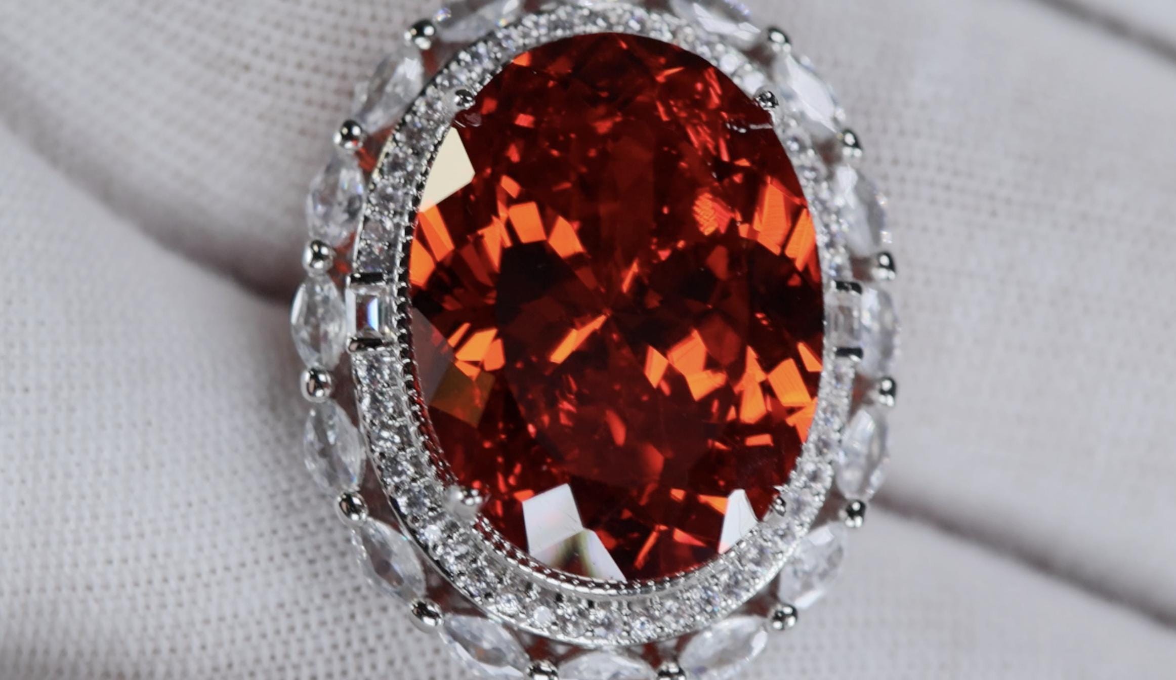 Red Diamond Pendant | Red Oval Diamond Pendant | Womens Red Diamond ...