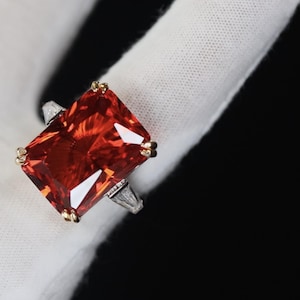 Big Red Diamond Ring | Womens Red Diamond Ring | Red Crushed Diamond ...