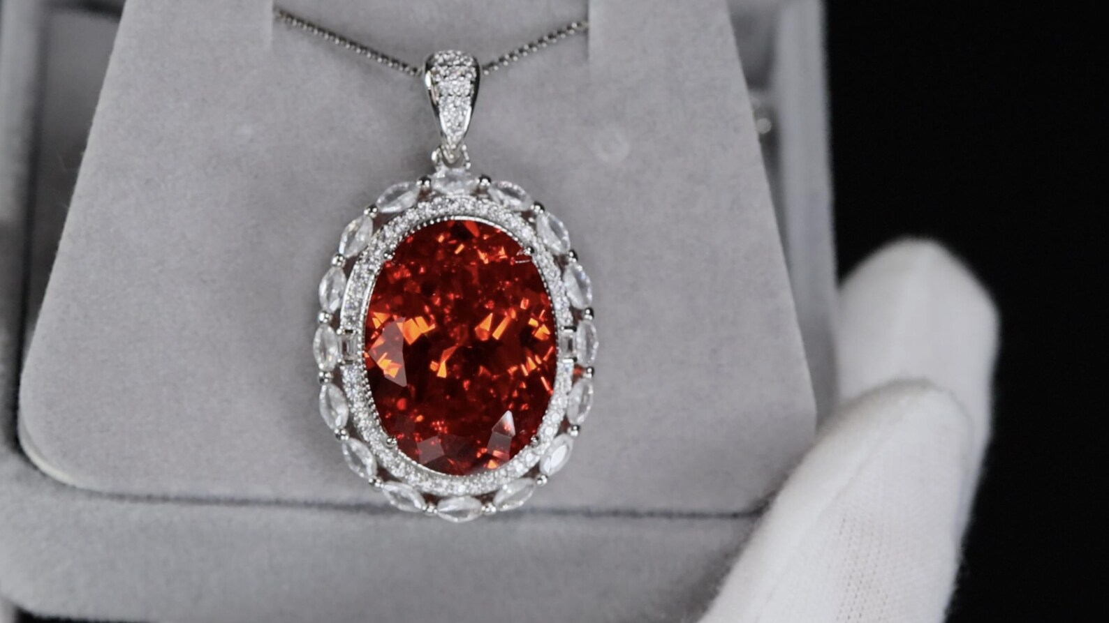 Red Diamond Pendant | Red Oval Diamond Pendant | Womens Red Diamond ...