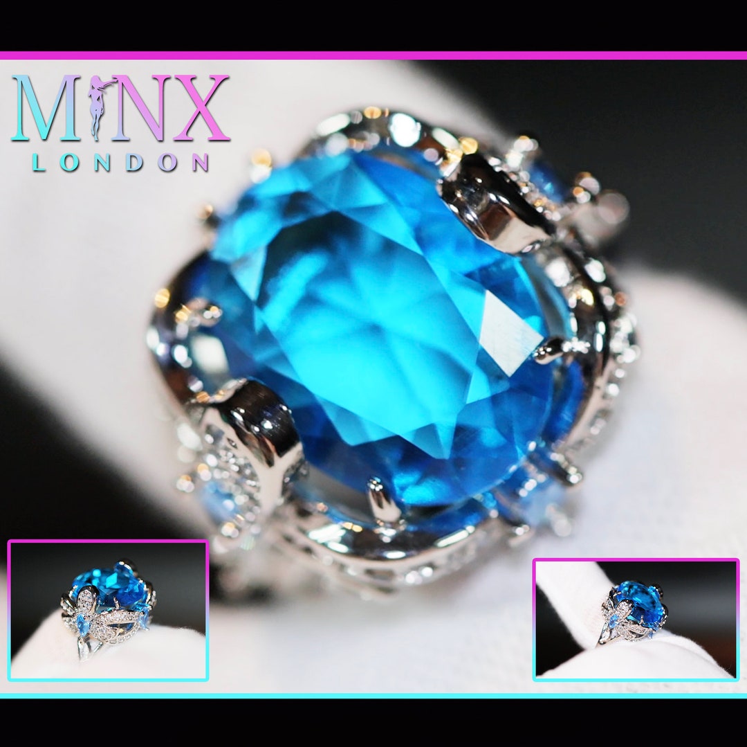 Blue Diamond Engagement Ring | Fancy Blue Ring | Blue Gemstone Ring ...