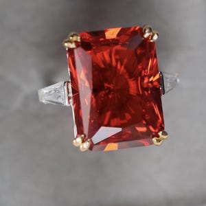 Big Red Diamond Ring | Womens Red Diamond Ring | Red Crushed Diamond ...