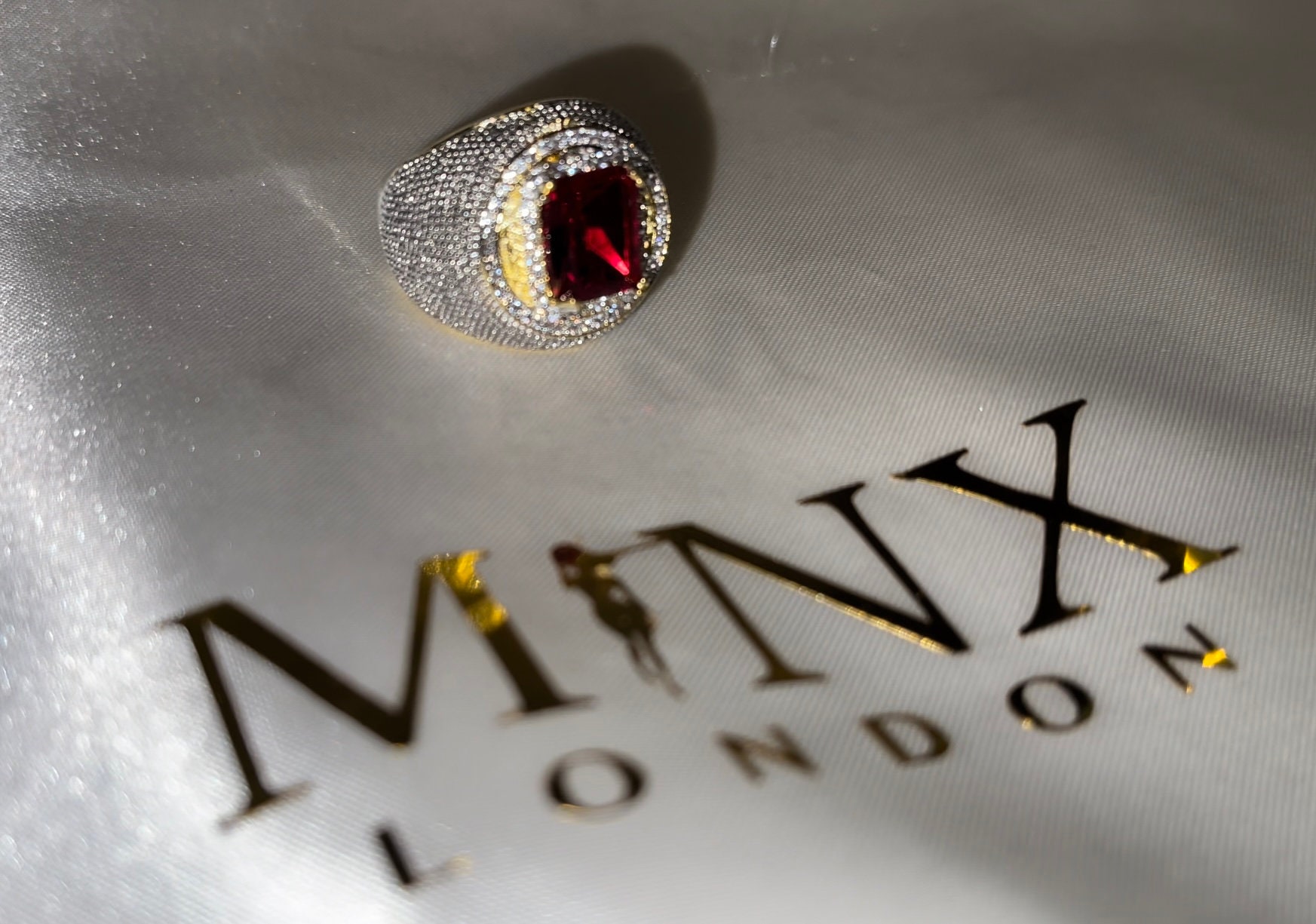 Big Iced Out Ring Big Gold Diamond Ring Ruby Ring Ruby | Etsy