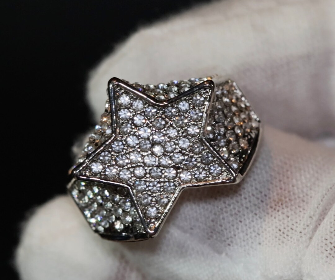 Iced Out Ring | Star Ring | Diamond Star Ring | Star Shaped Ring | Star ...