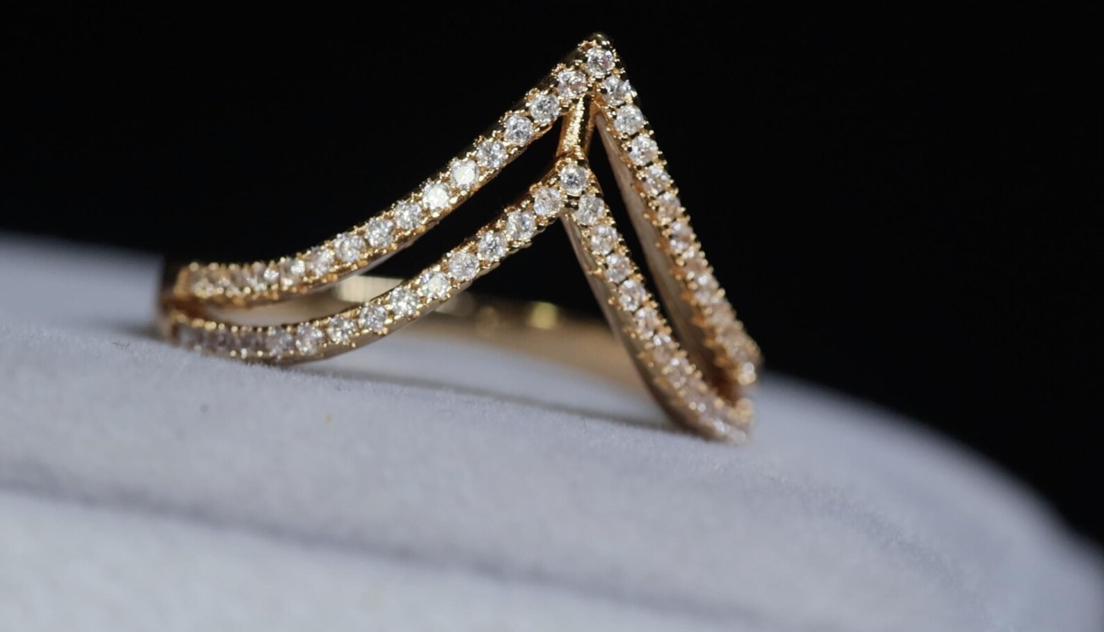 Gold Wishbone Diamond Ring | Wishbone Ring | Gold Wishbone Ring ...