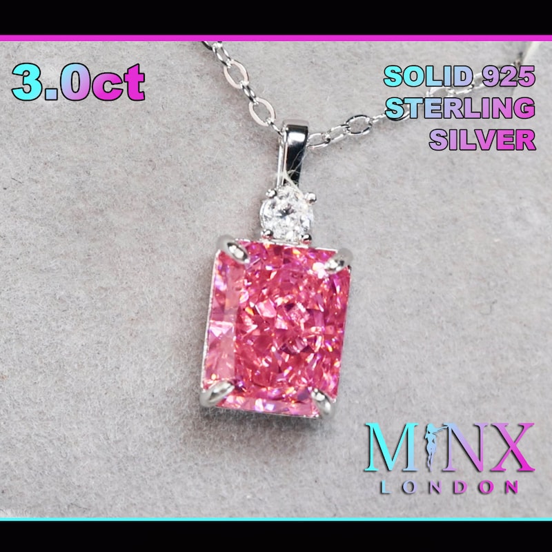 Pink Diamond Pendant - Etsy