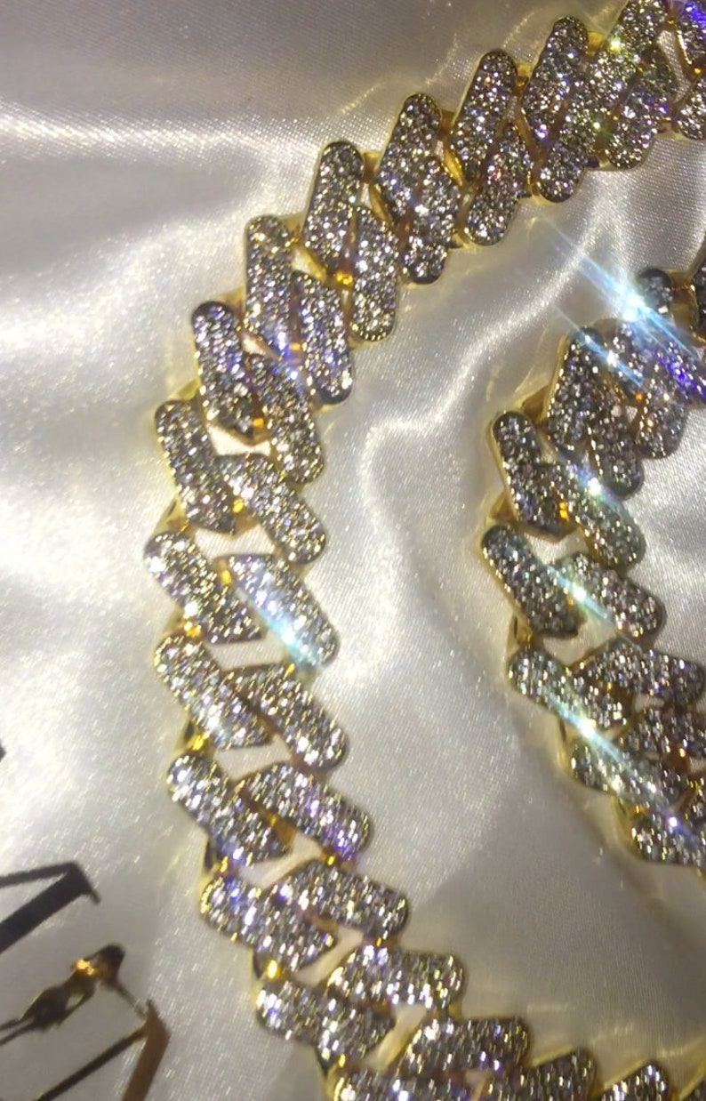 Iced Out Chain Gold Iced Out Chain Iced Out Necklace - Etsy UK