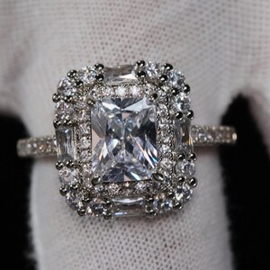 Womens Radiant Cut Diamond Ring | Womens Diamond Ring | Womens Big ...