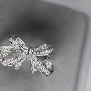 Diamond Ribbon Ring | Ribbon Ring | Bow Ring | Diamond Bow Ring ...