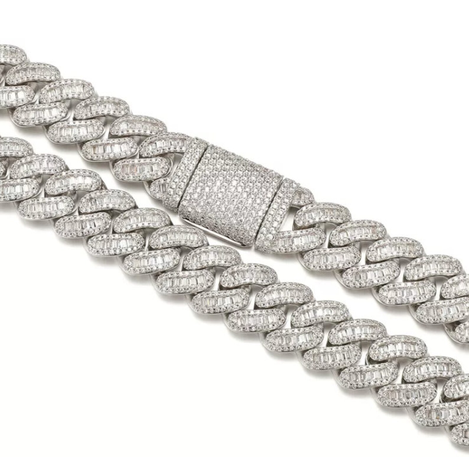 Cuban Link Chain Iced Out Chain Iced Out Necklace Iced - Etsy UK