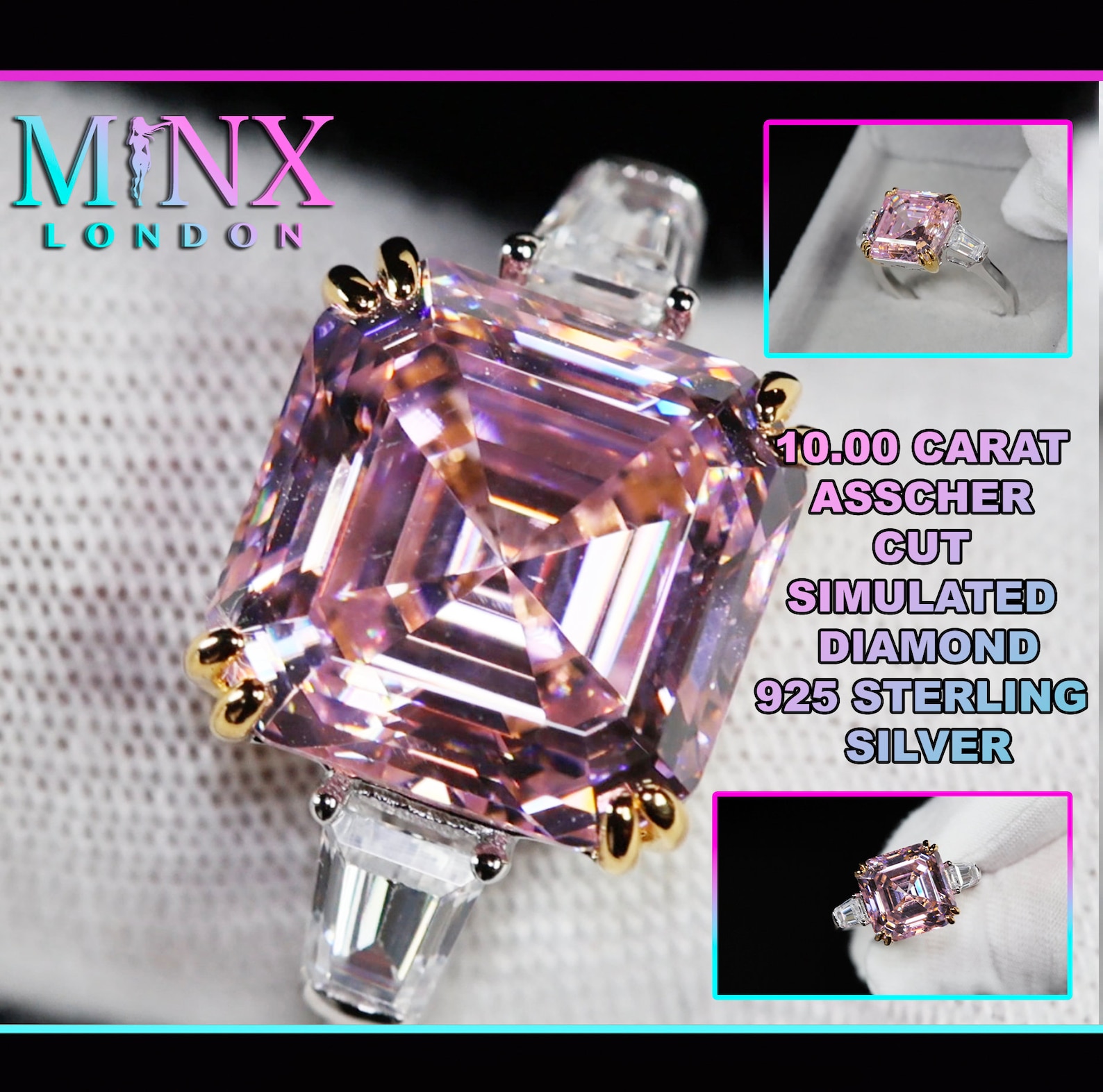 Pink Diamond Ring | Pink Asscher Cut Diamond Ring | Asscher Diamond ...