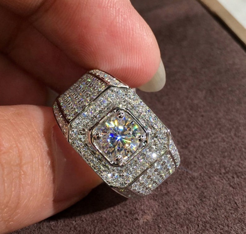 Iced Out Ring / Mens Iced Out Rings / Womens Iced Out Ring / - Etsy UK