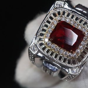Mens Red Diamond Ring | Ruby Ring for Men | Ruby Ring for Women | Ruby ...