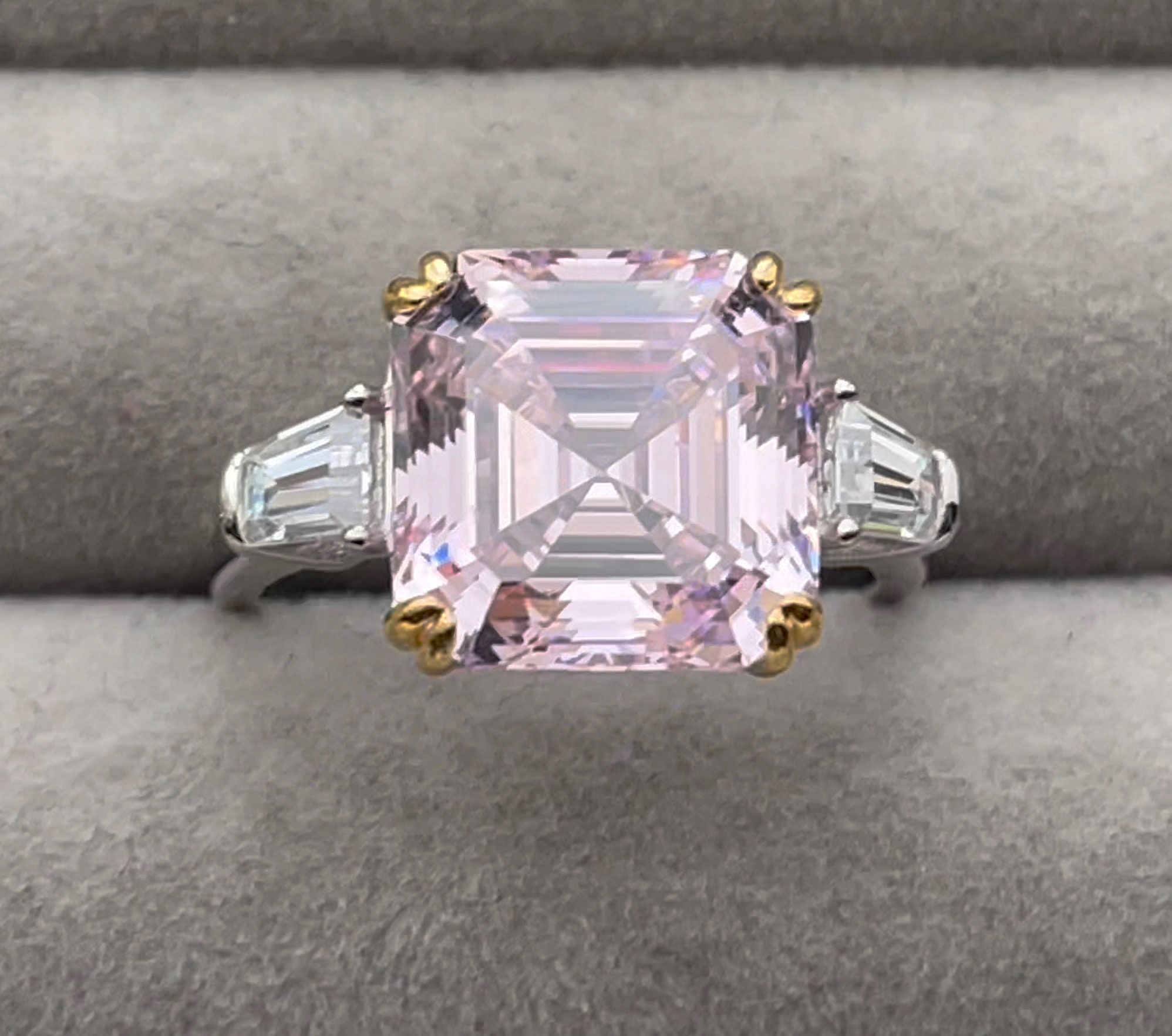 Pink Diamond Ring | Pink Asscher Cut Diamond Ring | Asscher Diamond ...
