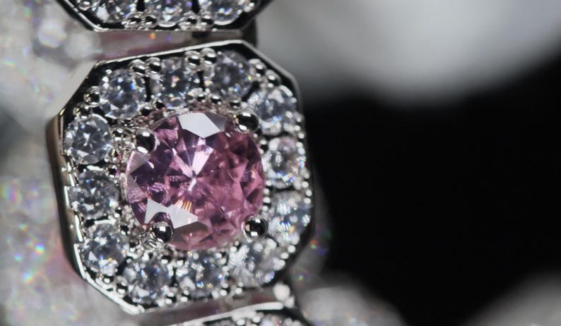 Pink Diamond Tennis Chain | Pink Diamond Chain | Pink Diamond Necklace ...