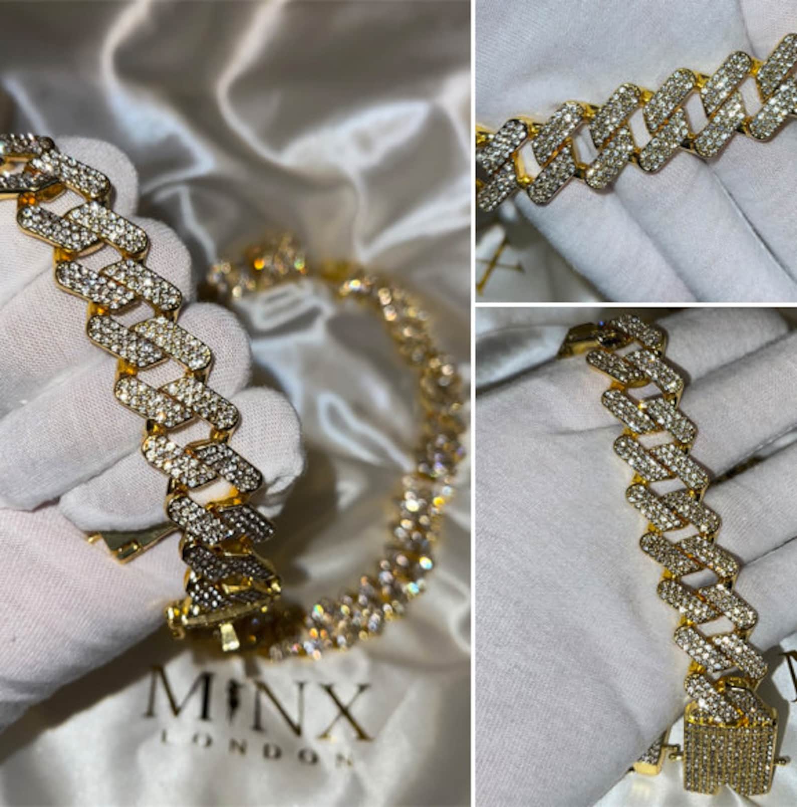 Iced Out Chain Gold Iced Out Chain Iced Out Necklace - Etsy UK