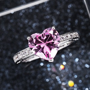 Heart Ring Heart Shaped Ring Heart Shape Ring Diamond Heart Ring Heart ...