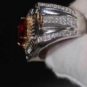 Mens Red Diamond Ring Ruby Ring for Men Ruby Ring for Women Ruby ...