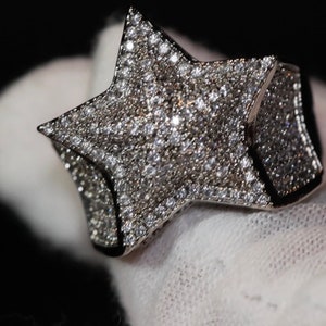 Iced Out Ring | Star Ring | Diamond Star Ring | Mens Iced Out Ring ...