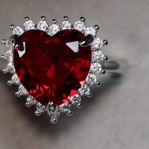 Heart Ring | Red Diamond Heart Ring | Heart Shape Ring | Diamond Heart ...