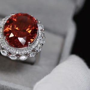 Big Red Oval Diamond Ring | Red Oval Diamond Ring | Big Red Diamond ...