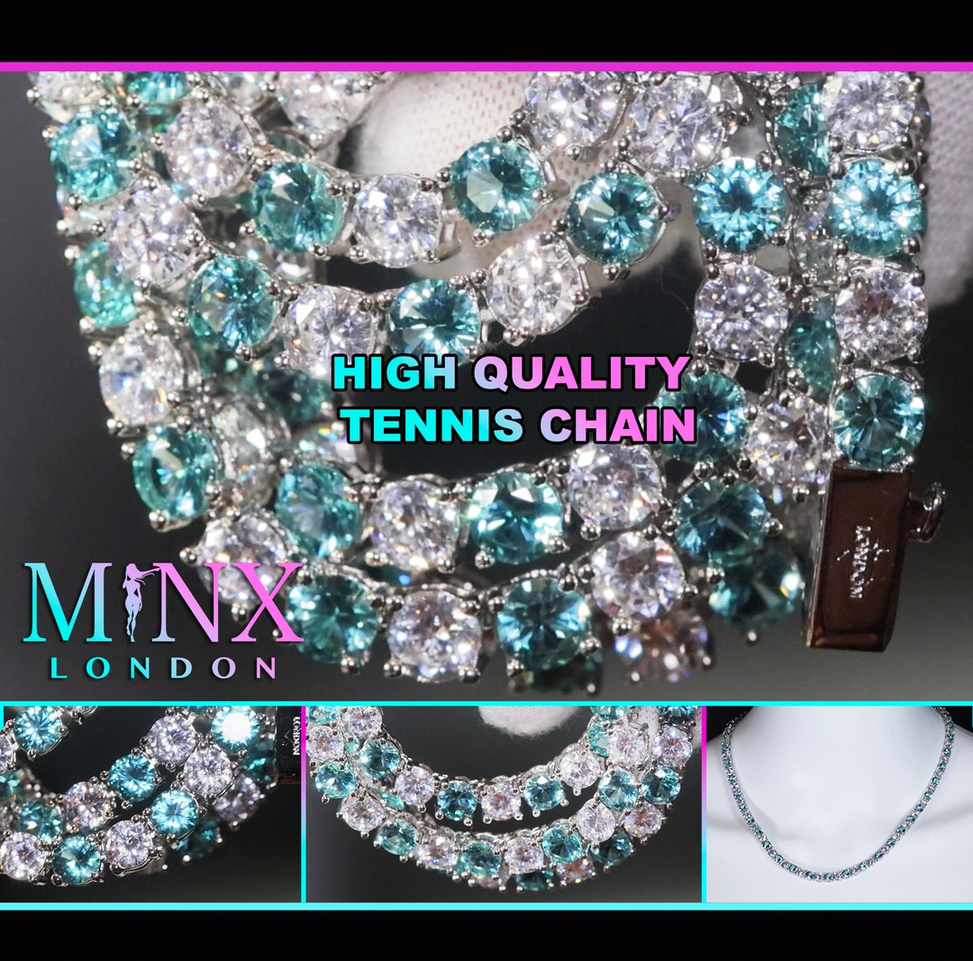 Tennis Chain Green Diamond Tennis Chain Tennis Necklace Mens Tennis ...