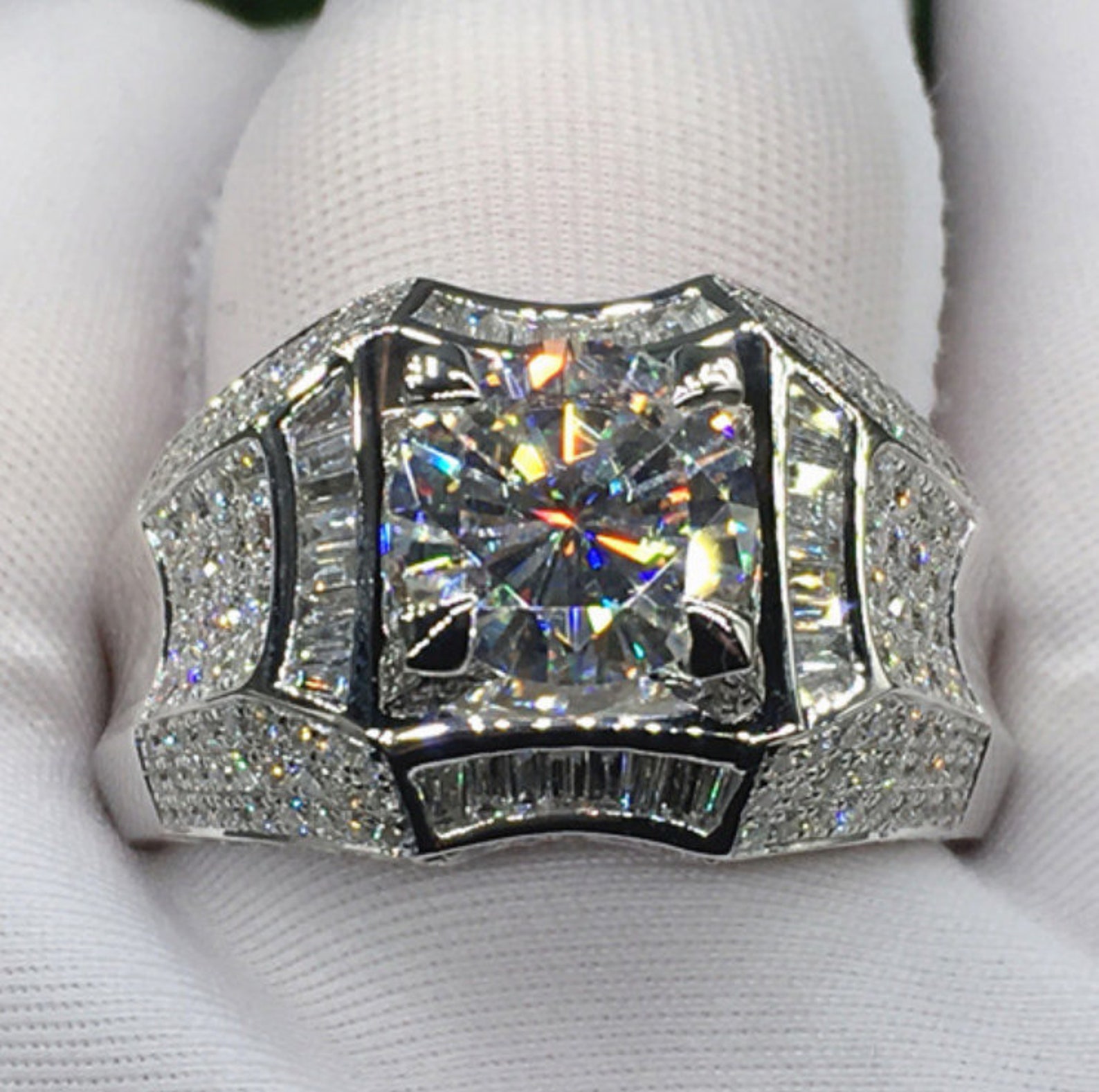 Iced Out Ring Mens Iced Out Rings Womens Iced Out Ring - Etsy