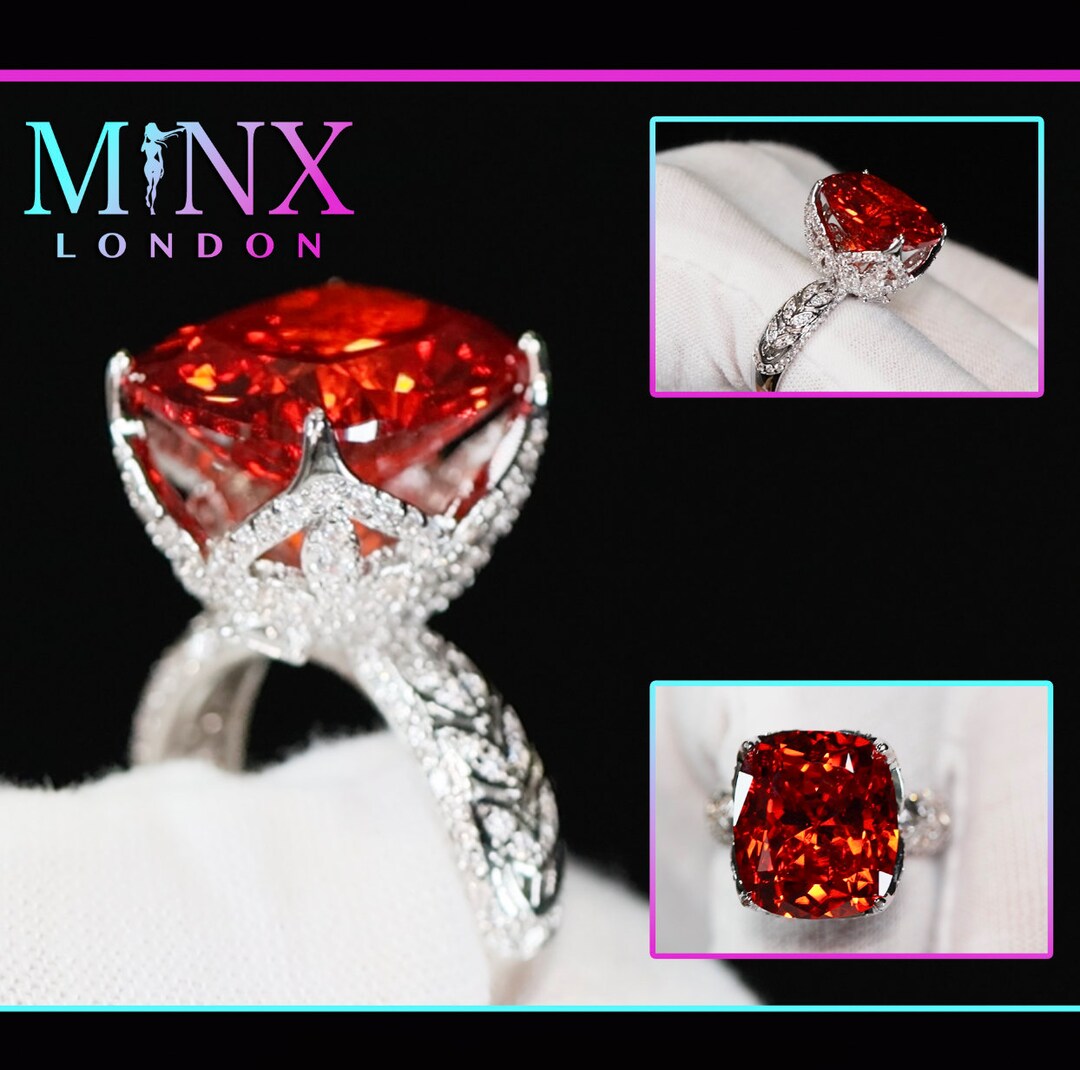 Big Red Diamond Ring Womens Red Diamond Ring Womens Big Red Diamond ...