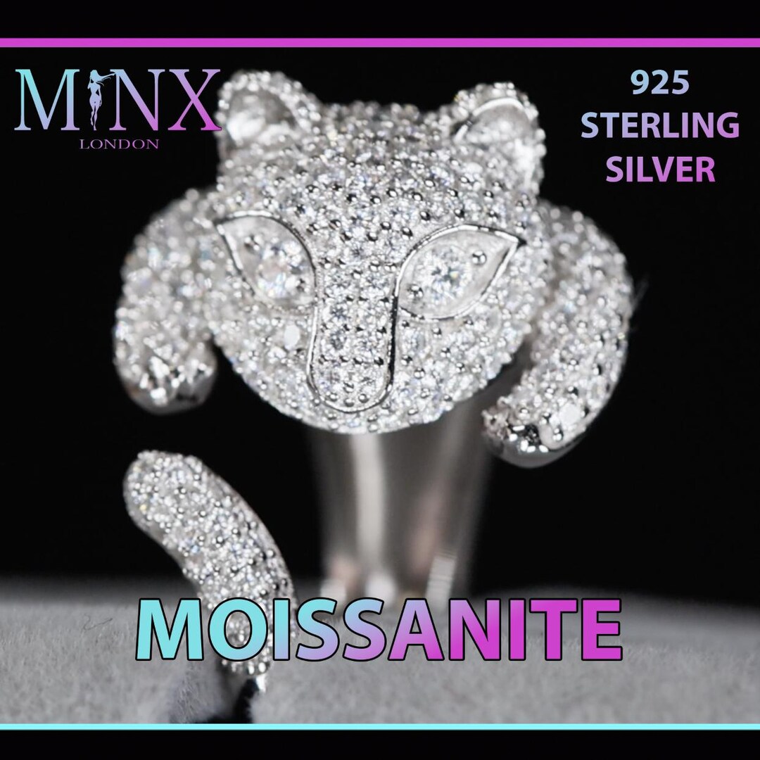 Moissanite Lion Ring | Diamond Lion Ring | Diamond Panther Ring ...