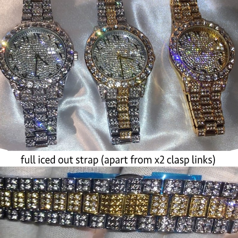 Womens Iced Out Watch Iced Out Watch Iced Watch Womens - Etsy