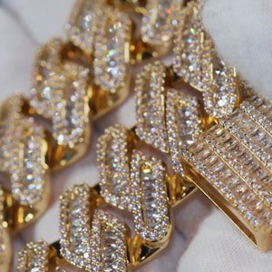 Gold Cuban Link Chain | Iced Out Chain | Iced Out Cuban Necklace | Iced ...