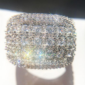 Iced Out Ring Mens Iced Out Rings Womens Diamond Ring | Etsy UK