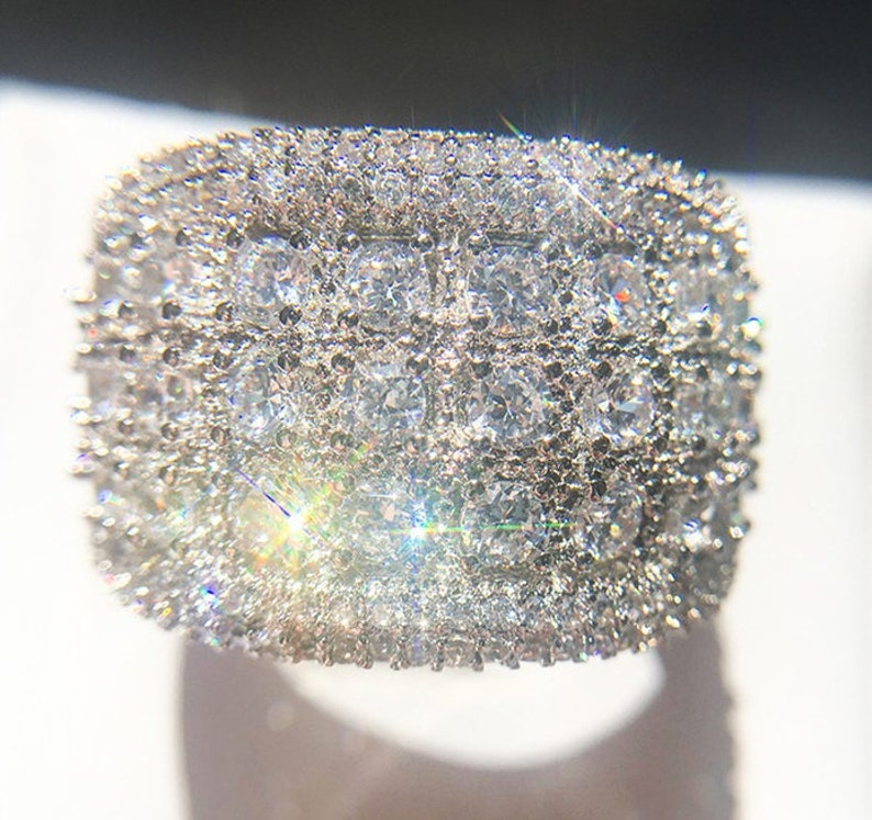 Iced Out Ring Mens Iced Out Rings Womens Diamond Ring - Etsy UK