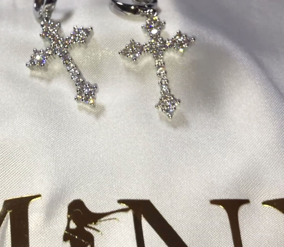 Mens Cross Earrings Cross Earrings Men Diamond Earrings | Etsy UK