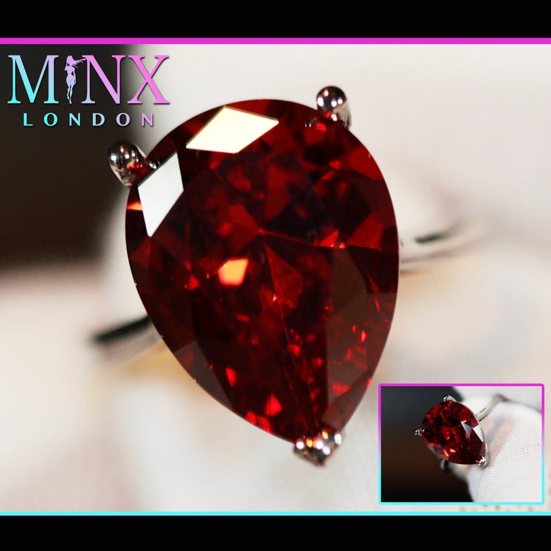 Teardrop Engagement Ring | Teardrop Ring | Red Diamond Ring | Womens ...