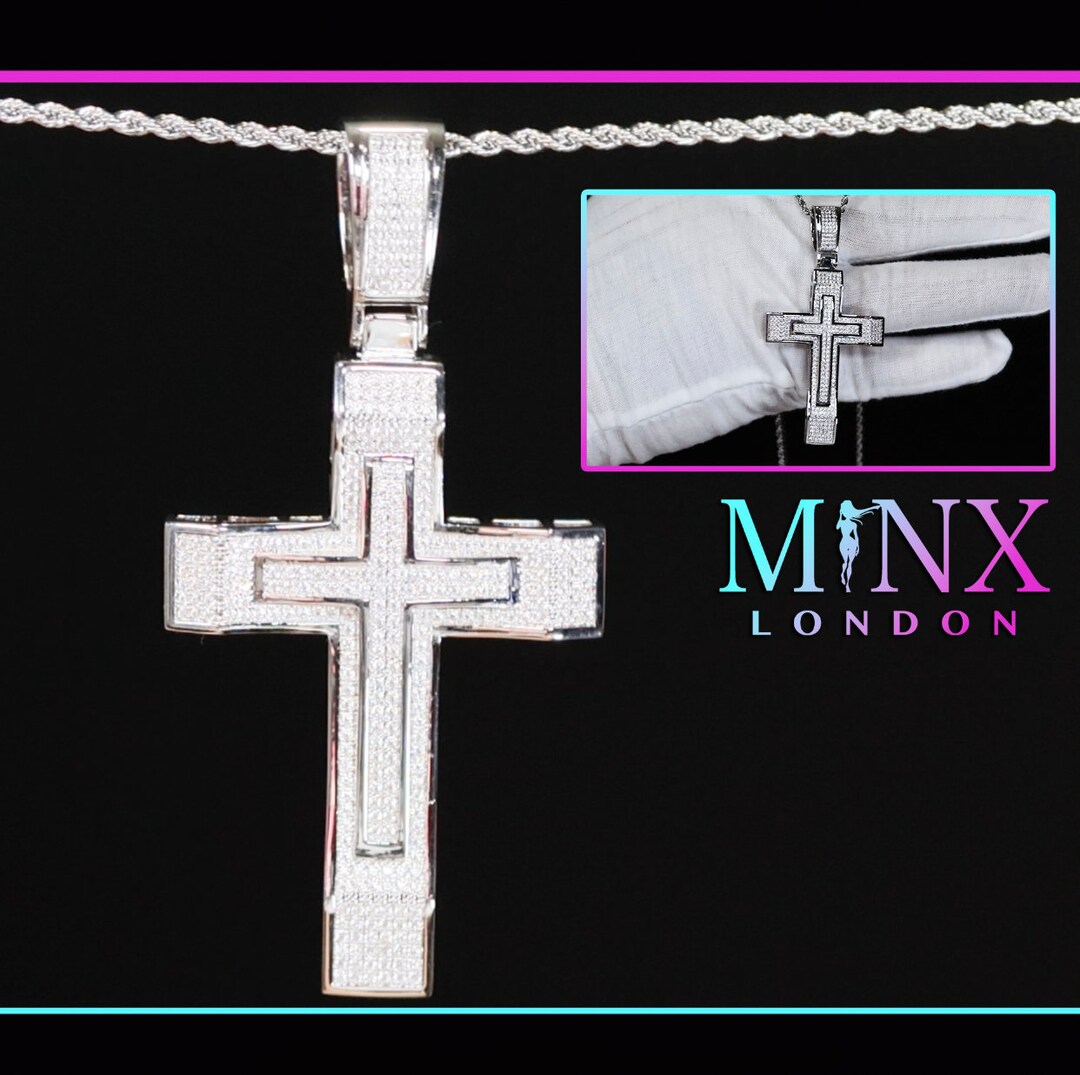 Iced Out Cross | Big Diamond Cross Pendant | Iced Out Cross Chain | Hip ...