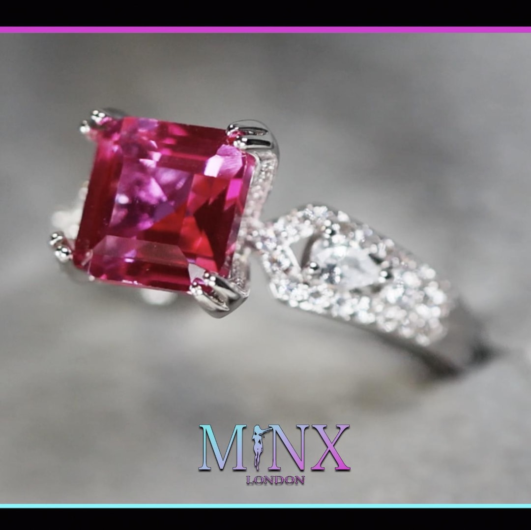 Ruby Ring | Pink Asscher Cut Diamond Ring | Womens Pink Diamond ...