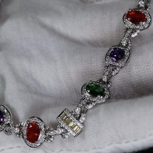 Rainbow Diamond Necklace | Rainbow Diamond Chain | Multi Coloured ...